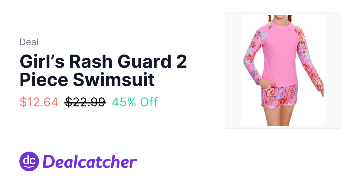 Girl’s Rash Guard 2 Piece Swimsuit - $12.64
