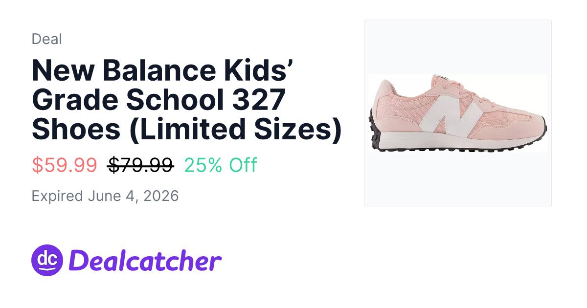 New Balance Kids’ Grade School 327 Shoes (Limited Sizes) - $59.99