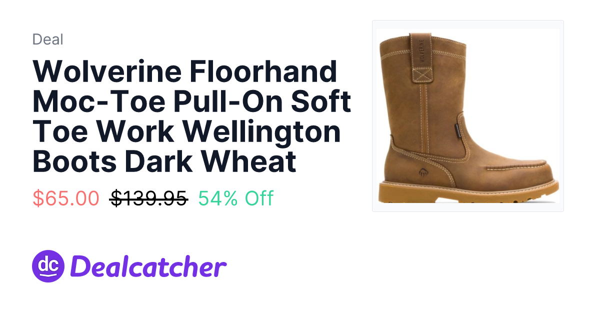 Wolverine Floorhand Moc-Toe Pull-On Soft Toe Work Wellington Boots Dark ...
