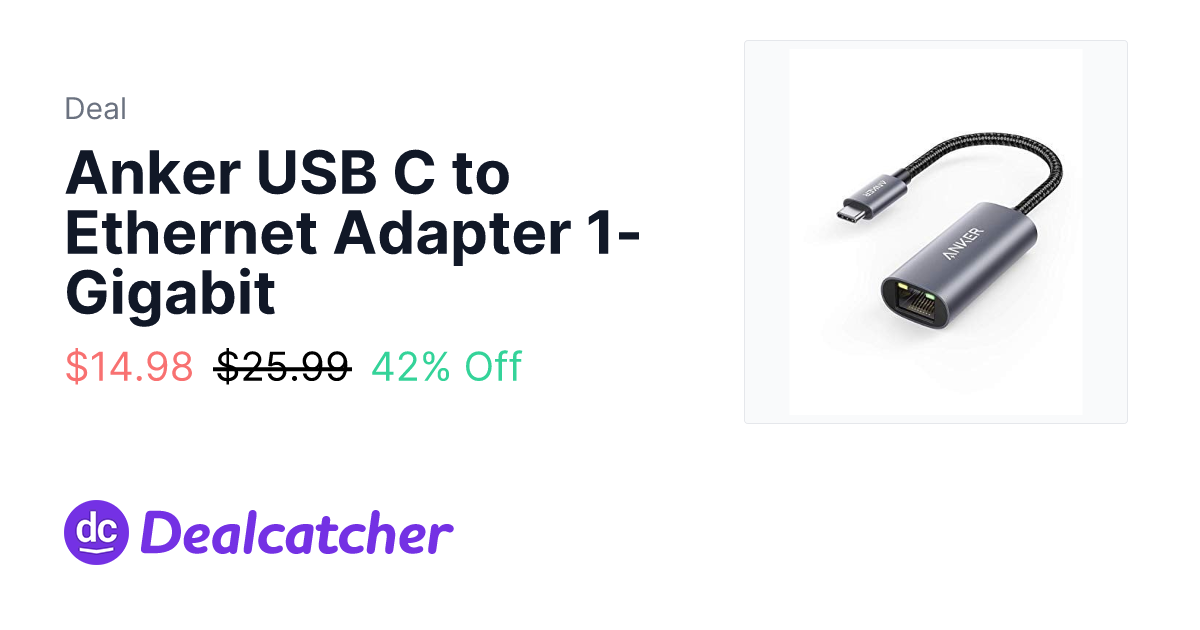 Anker USB C to Ethernet Adapter 1-Gigabit - $14.98