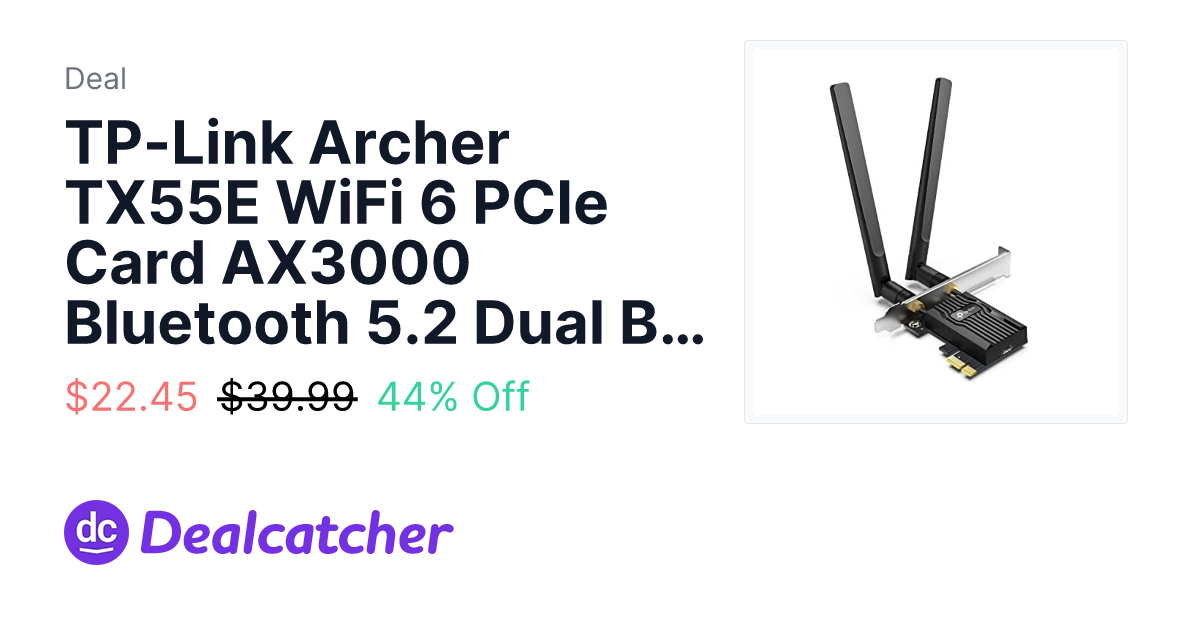 TP-Link Archer TX55E WiFi 6 PCIe Card AX3000 Bluetooth 5.2 Dual Band MU ...