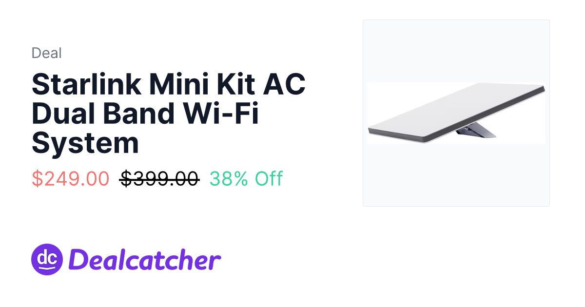 Starlink Mini Kit AC Dual Band Wi-Fi System - $249.00
