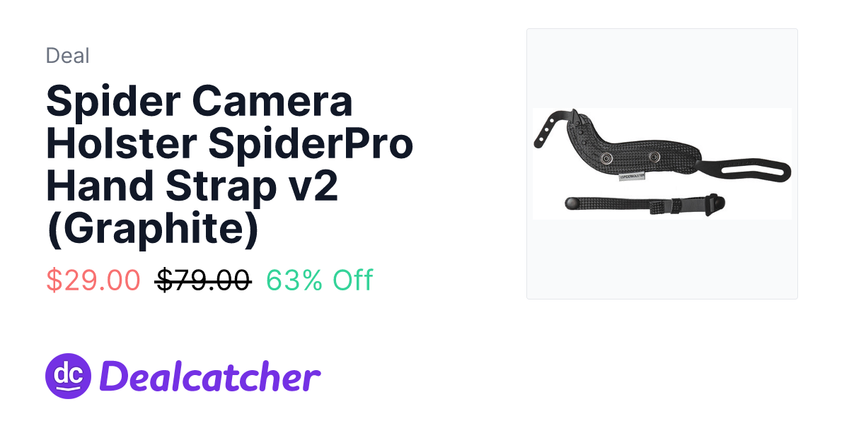 Spider Camera Holster SpiderPro Hand Strap v2 (Graphite) - $29.00