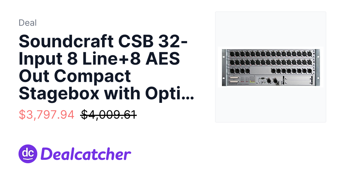 Soundcraft CSB 32-Input 8 Line+8 AES Out Compact Stagebox with Optical ...