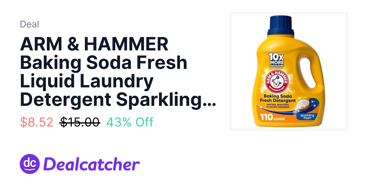 ARM & HAMMER Baking Soda Fresh Liquid Laundry Detergent Sparkling Fresh ...