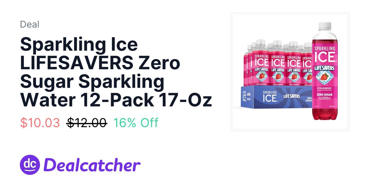 Sparkling Ice LIFESAVERS Zero Sugar Sparkling Water 12-Pack 17-Oz - $10.03