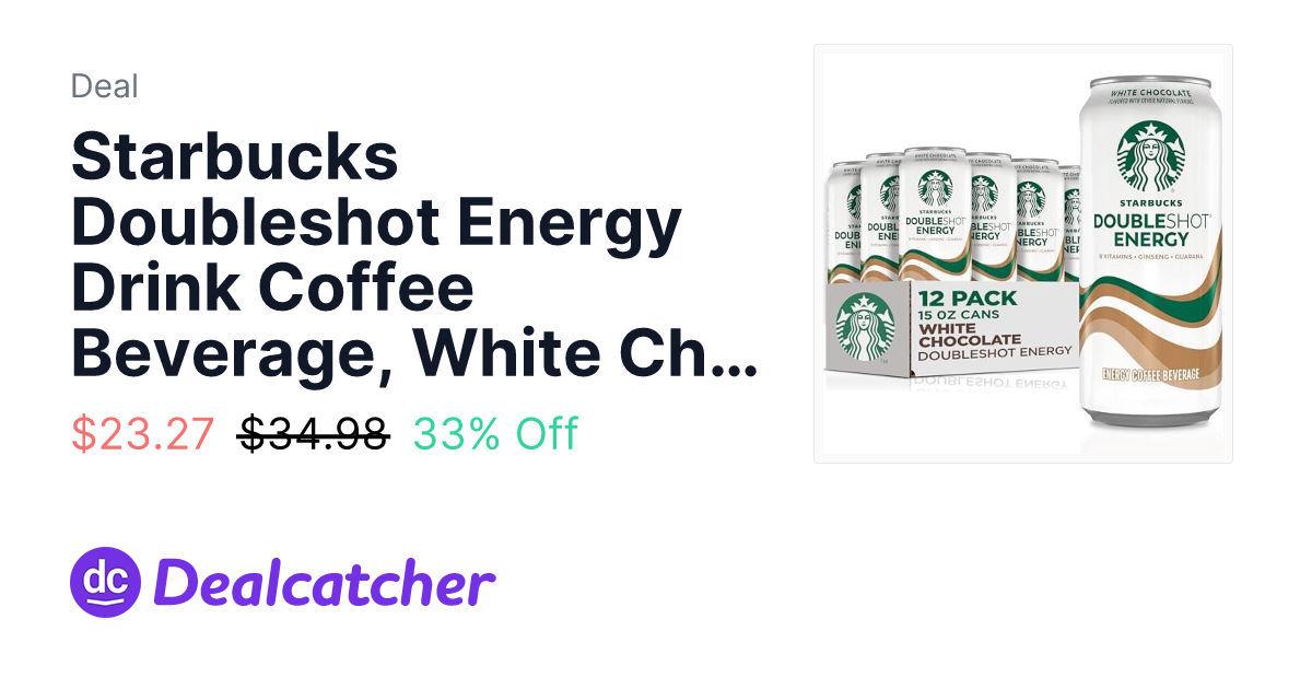 Starbucks Doubleshot Energy Drink Coffee Beverage, White Chocolate ...