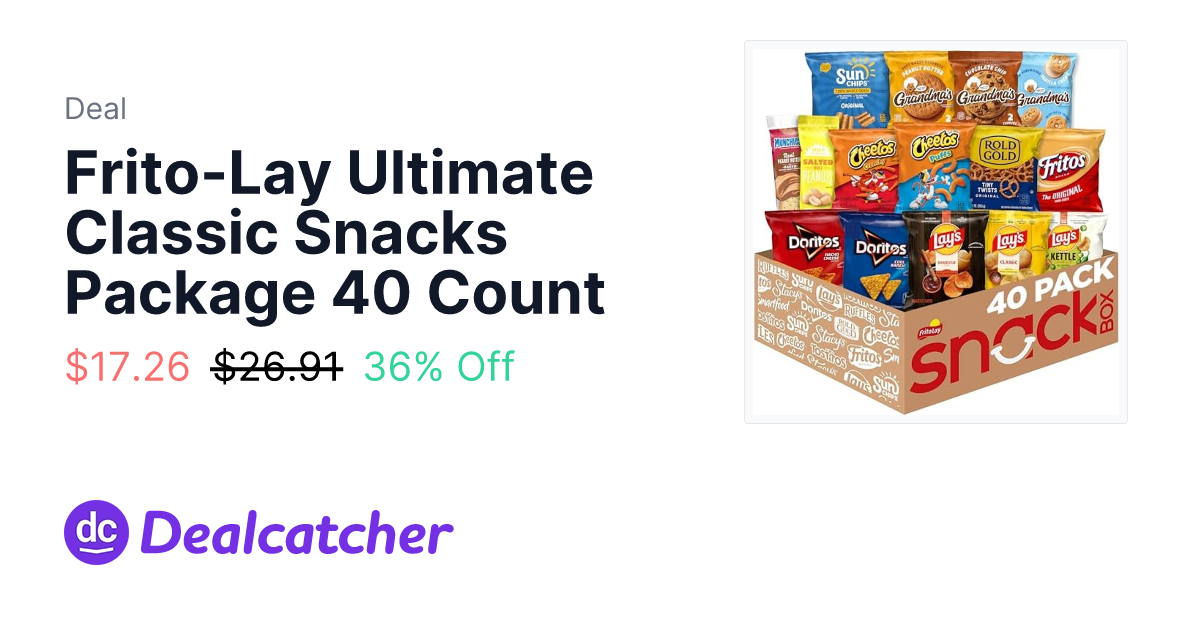 Frito-Lay Ultimate Classic Snacks Package 40 Count - $17.26