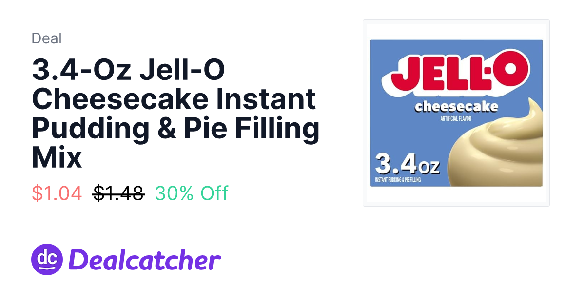 3.4-Oz Jell-O Cheesecake Instant Pudding & Pie Filling Mix - $1.04