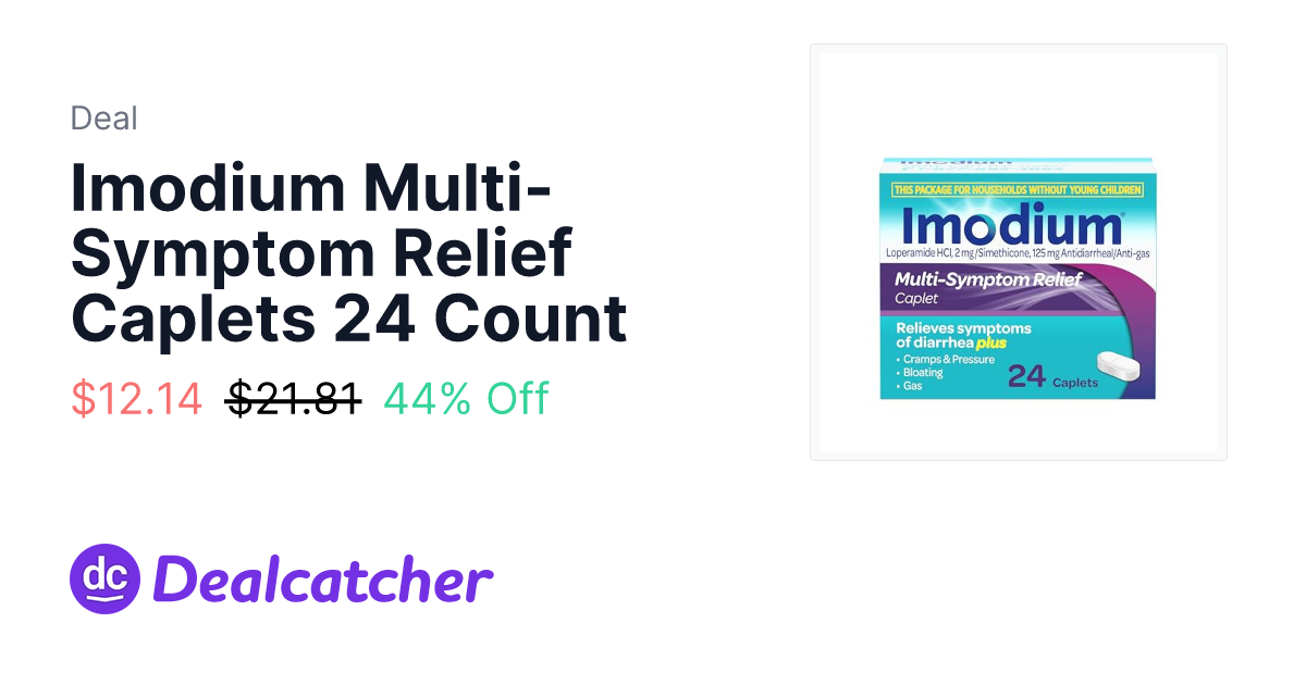 Imodium Multi-Symptom Relief Caplets 24 Count - $12.14
