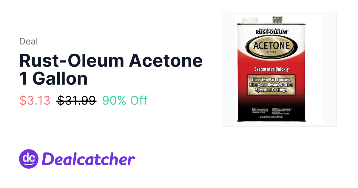 Rust-Oleum Acetone 1 Gallon - $3.13