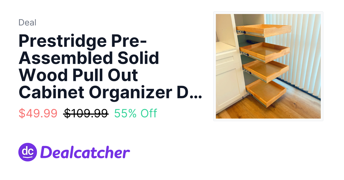 Prestridge Pre-Assembled Solid Wood Pull Out Cabinet Organizer Drawer ...