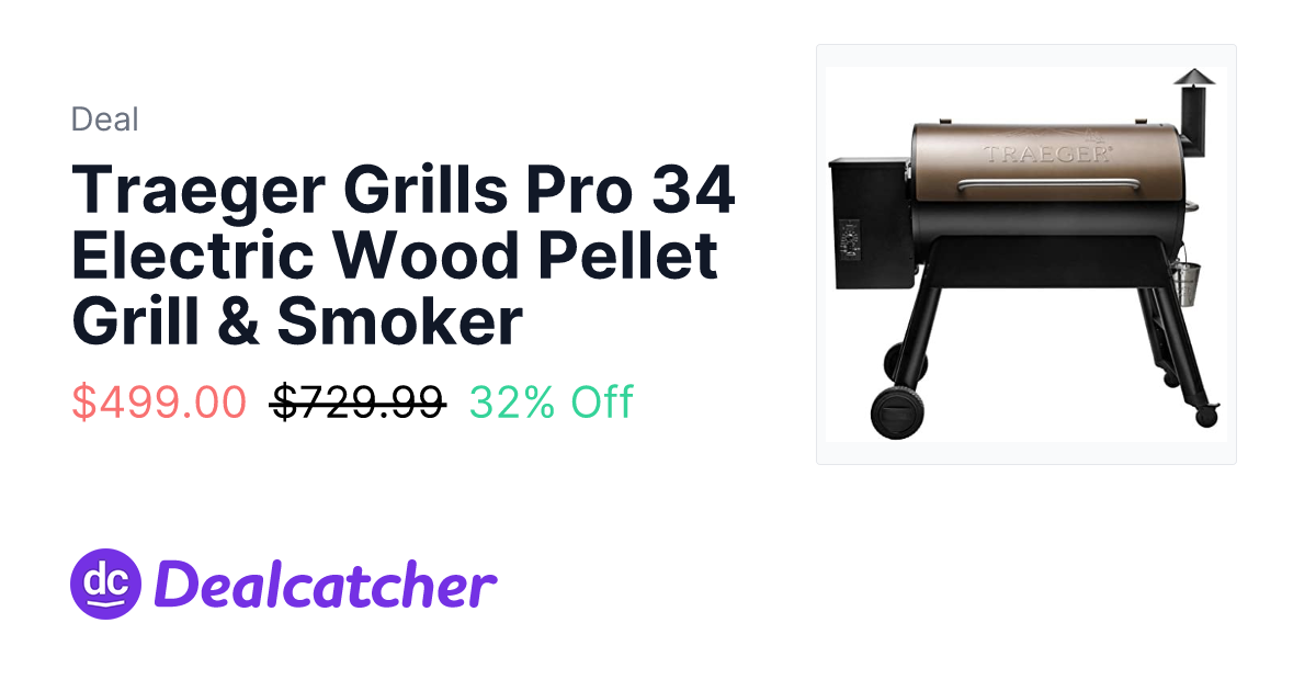 Traeger Grills Pro 34 Electric Wood Pellet Grill & Smoker - $499.00