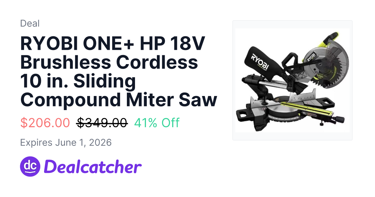 RYOBI ONE+ HP 18V Brushless Cordless 10 in. Sliding Compound Miter Saw ...