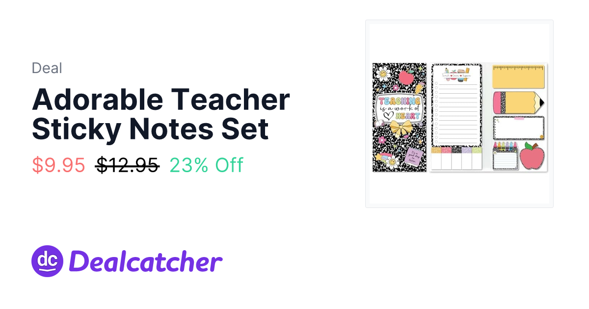 Adorable Teacher Sticky Notes Set - $9.95