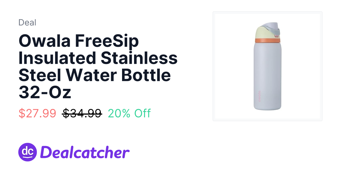 Owala FreeSip Insulated Stainless Steel Water Bottle 32-Oz - $27.99