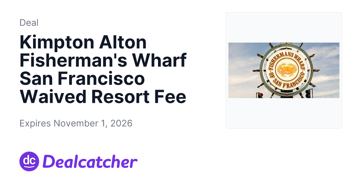 Kimpton Alton Fisherman's Wharf San Francisco Waived Resort Fee